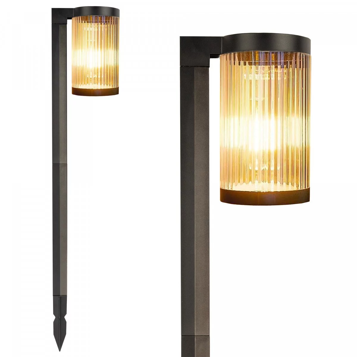 4 Solar-Gartenlampen – Aurora Schwarz | Nostalux.de