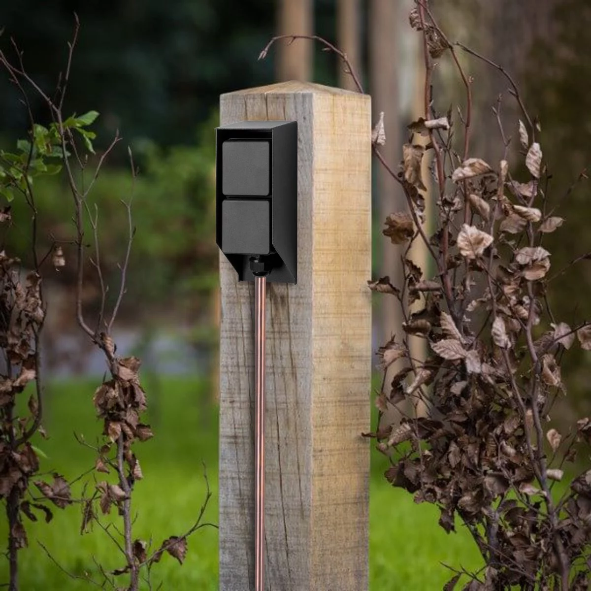 Set von 2 Gartensteckdosen - Double Wall Schwarz | Nostalux.de